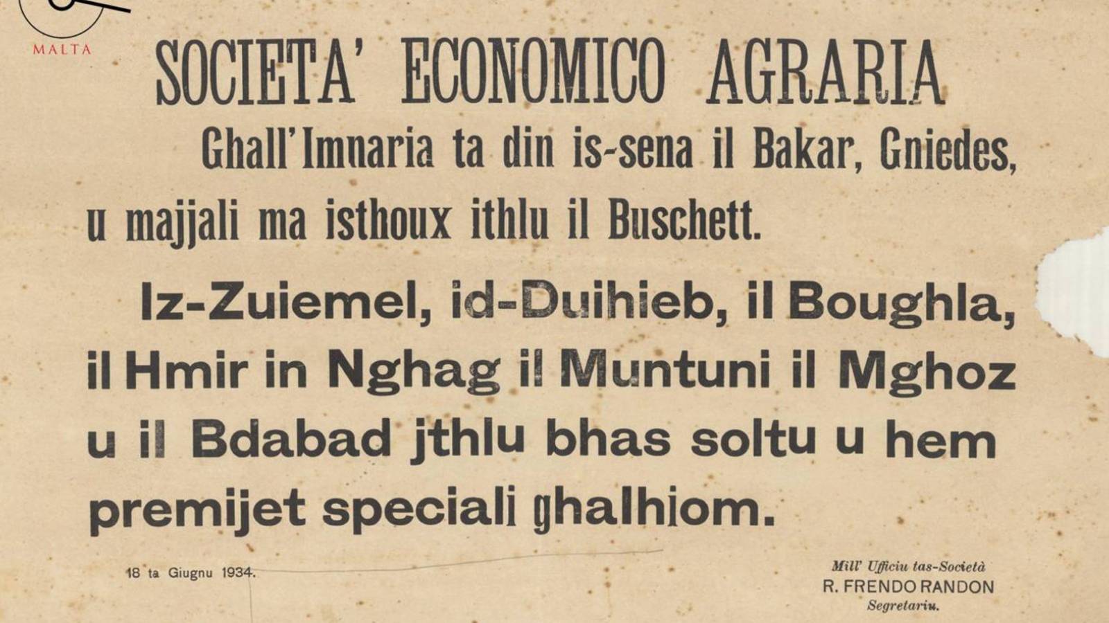 Wow! Check out this 91-year-old advert highlighting Malta's Imnarja ...