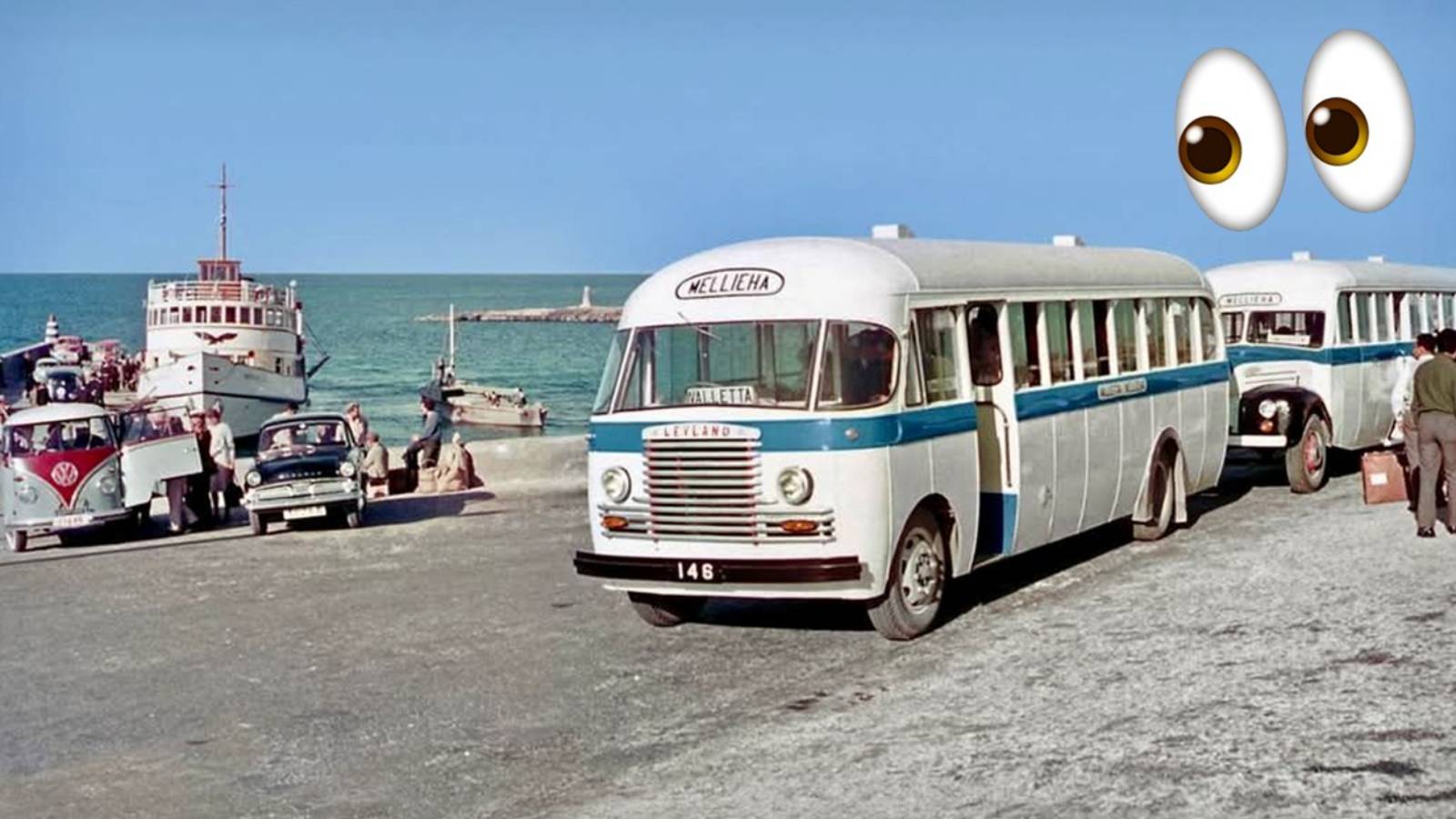 Throwback to the 1960s! When Mellieha’s white buses met the Gozo Ferry ...