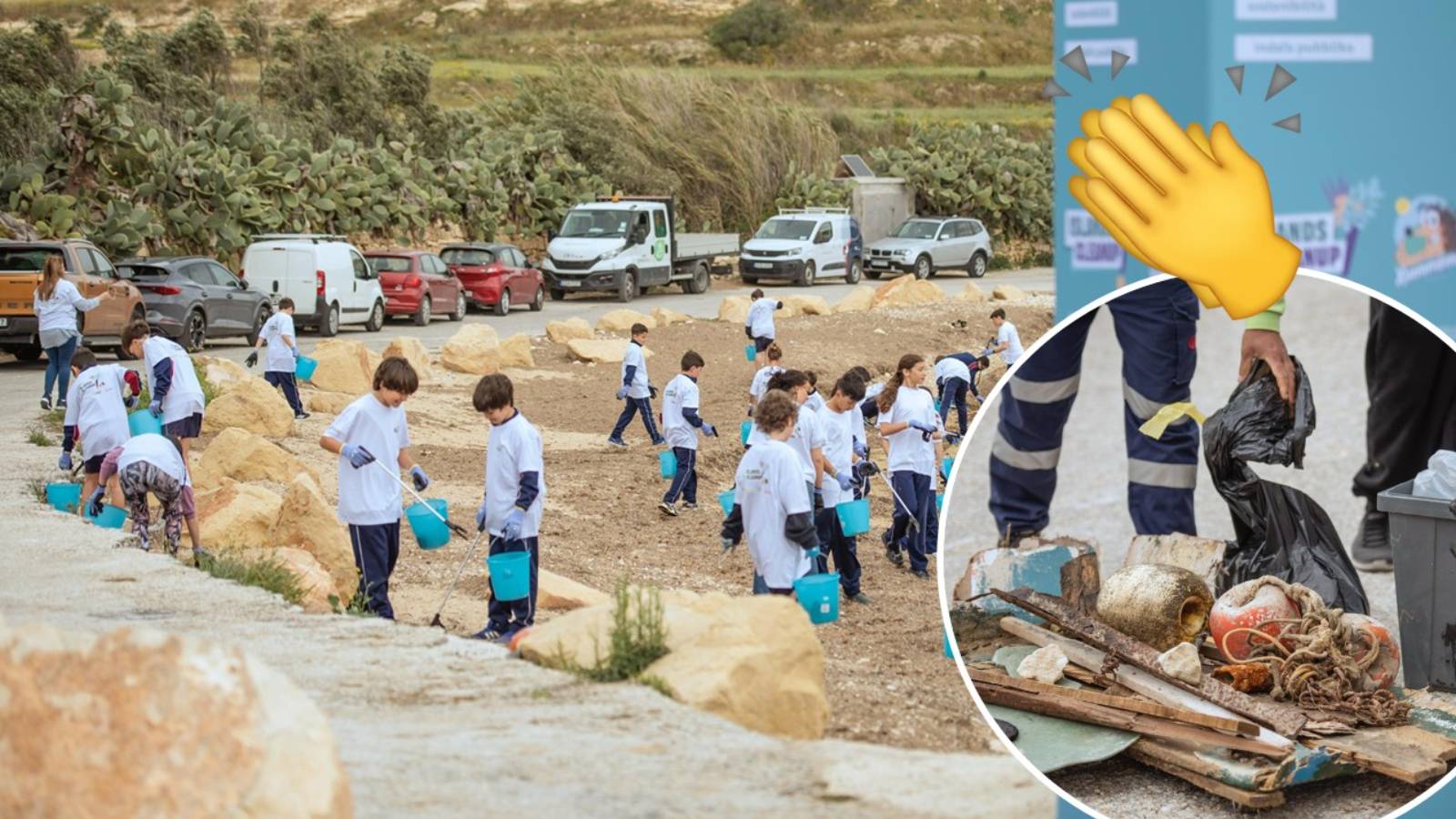 Malta's youth leads the way! 143kg of waste collected at Mistra Bay