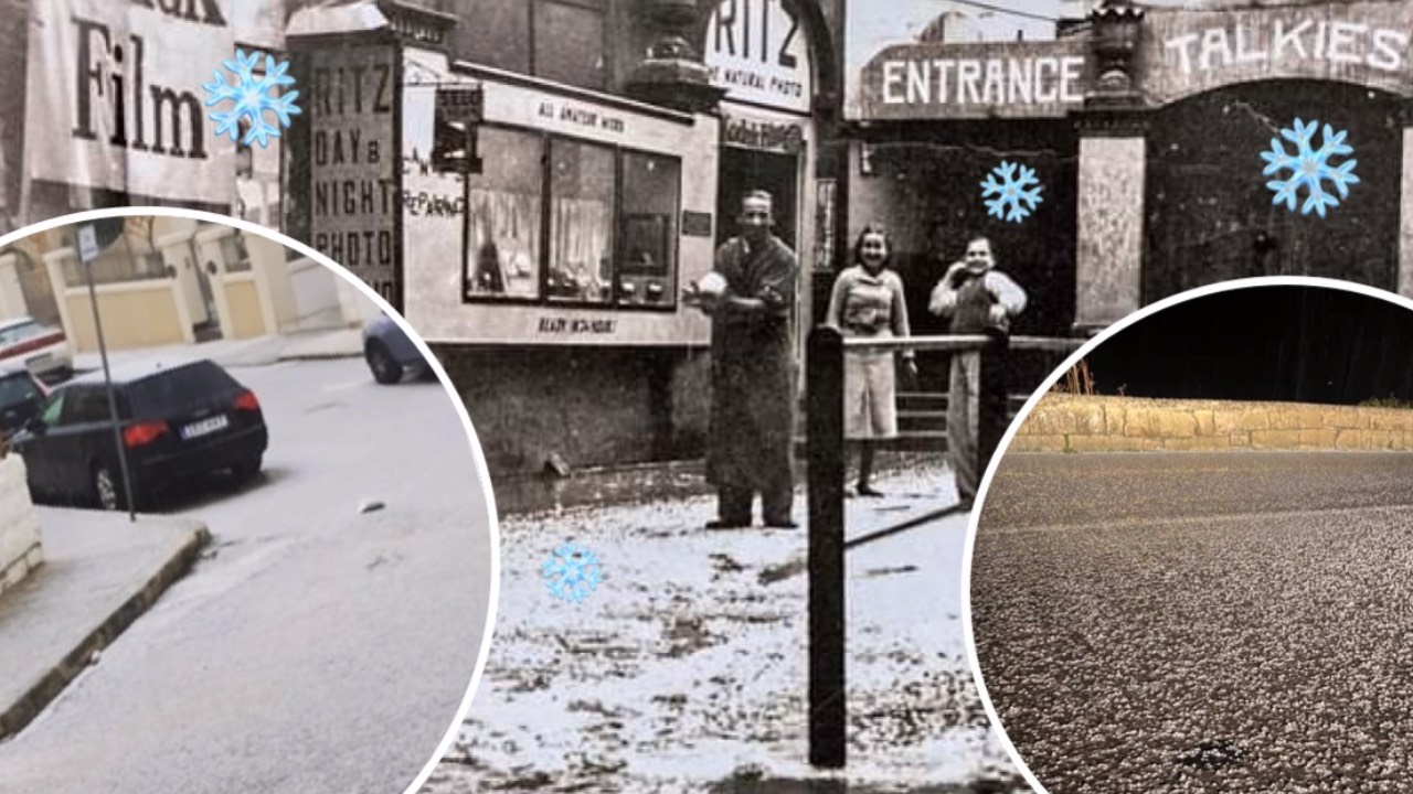 Snow in Malta? A rare photo from the 1940s shows the streets of Sliema ...