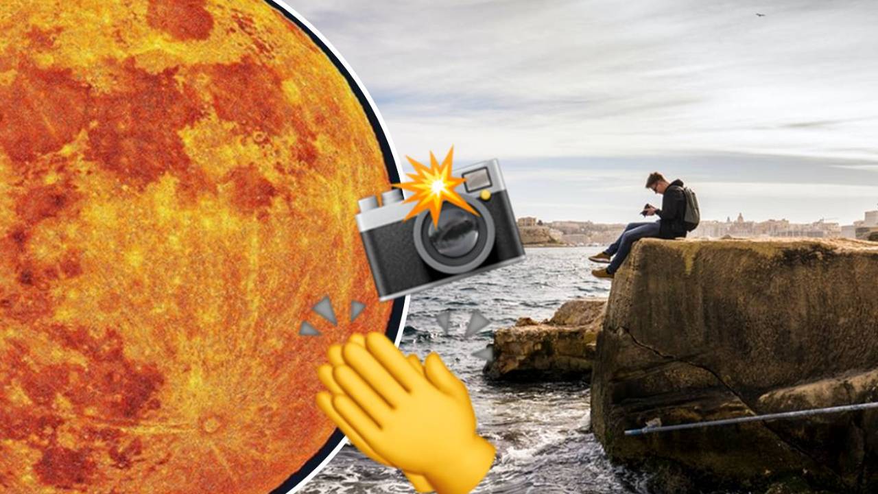 Berry nice! Local captures last night’s magnificent Strawberry Full ...