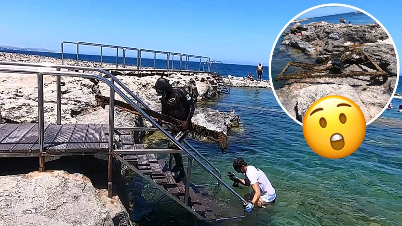 Safety at last! Diver removes dangerous metal beams from Ta’ Fra Ben Bay