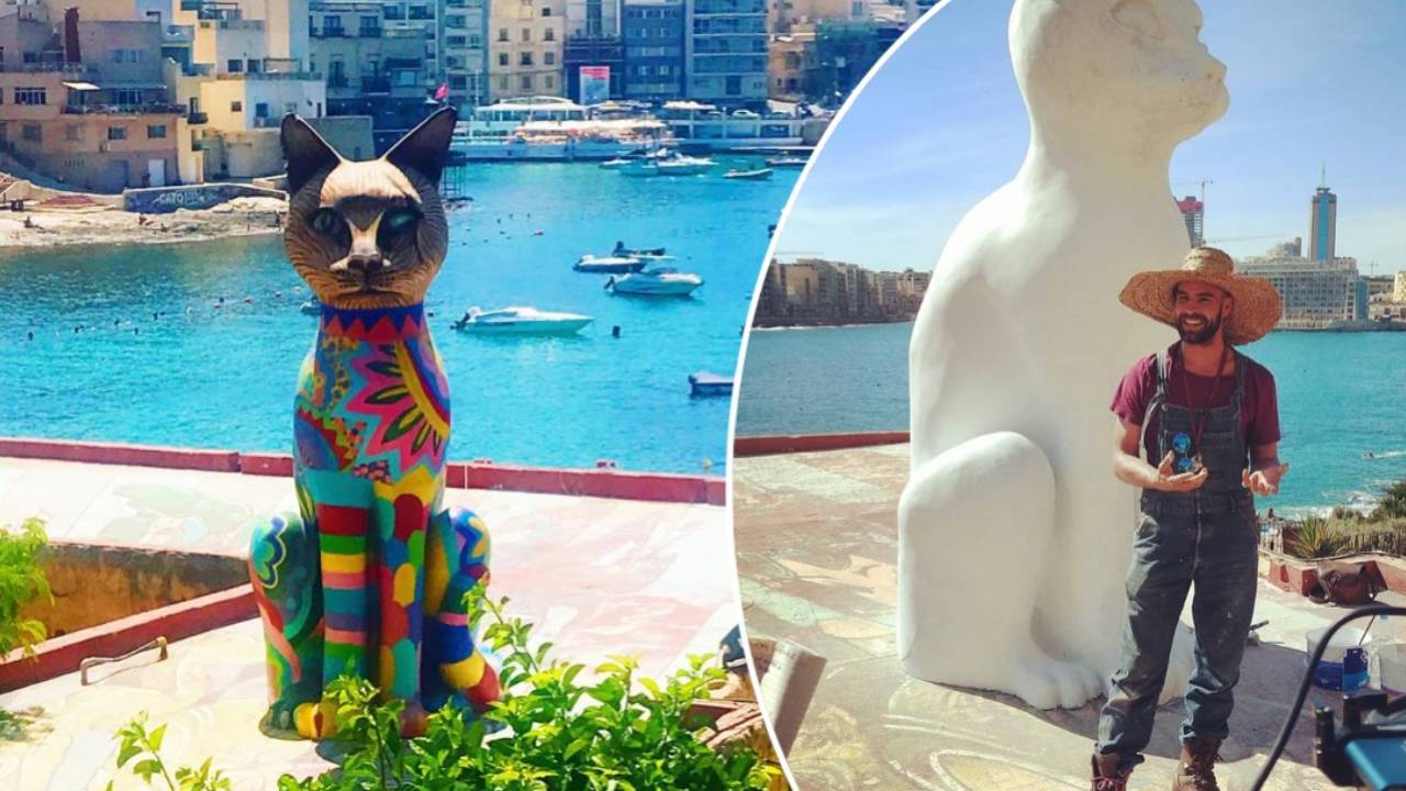 Sliema's iconic cat statue is getting a radical makeover
