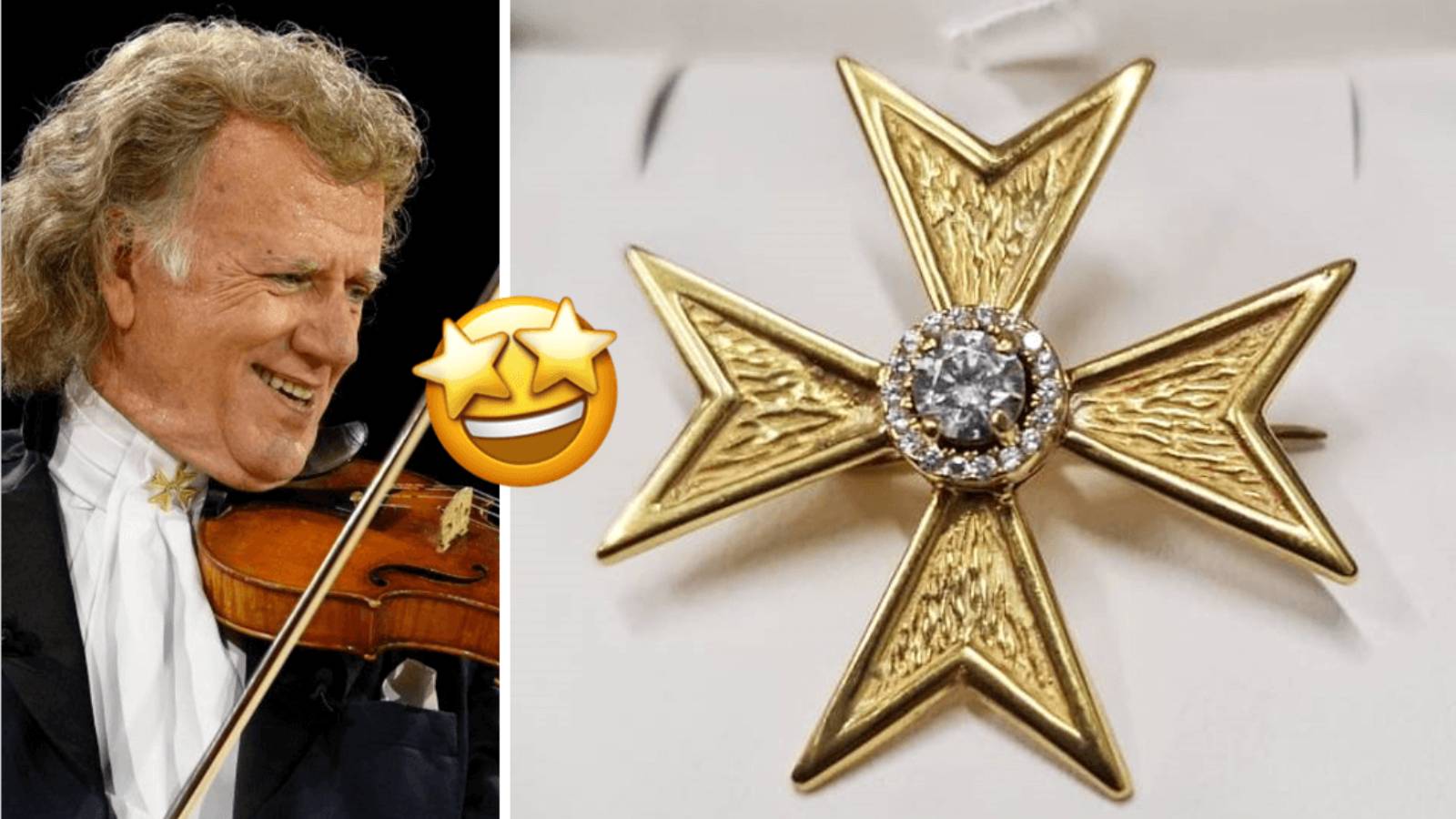 Did you spot it? Andre Rieu wore stunning golden Maltese Cross brooch ...
