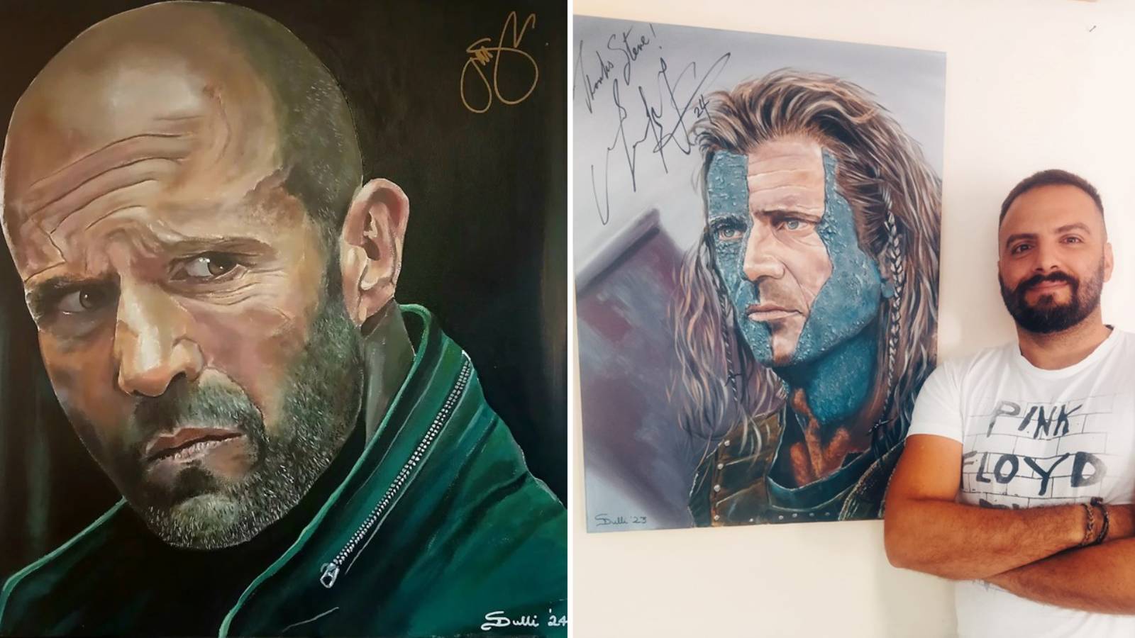 What an honour! Maltese artist has portrait of Jason Statham signed by ...