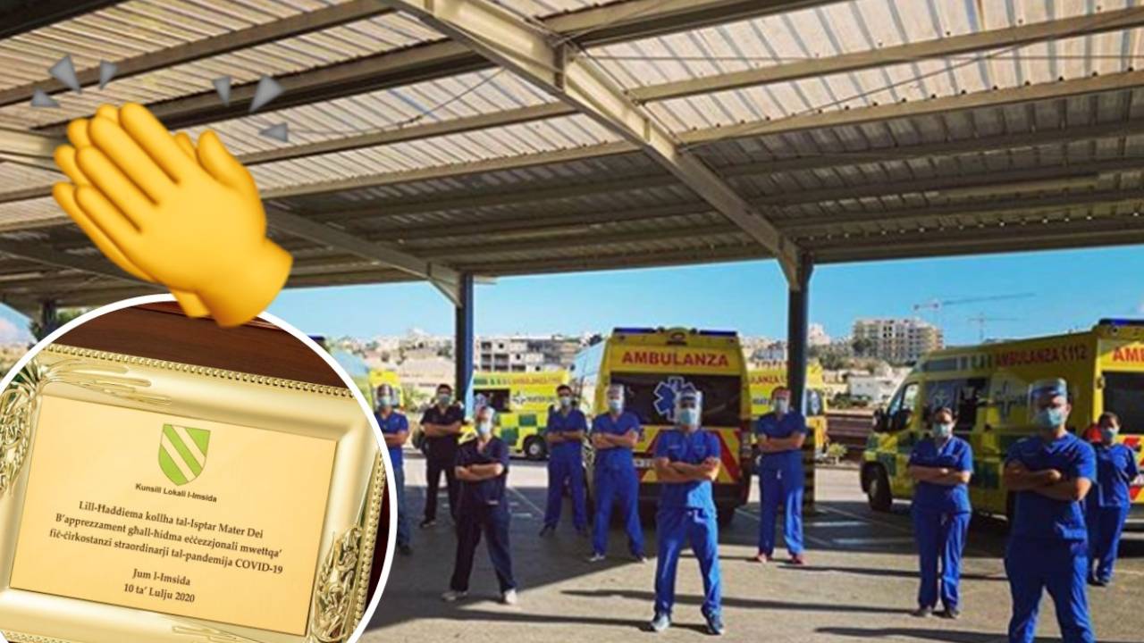 Msida Local Council dedicates plaque to Mater Dei workers on Jum l-Imsida