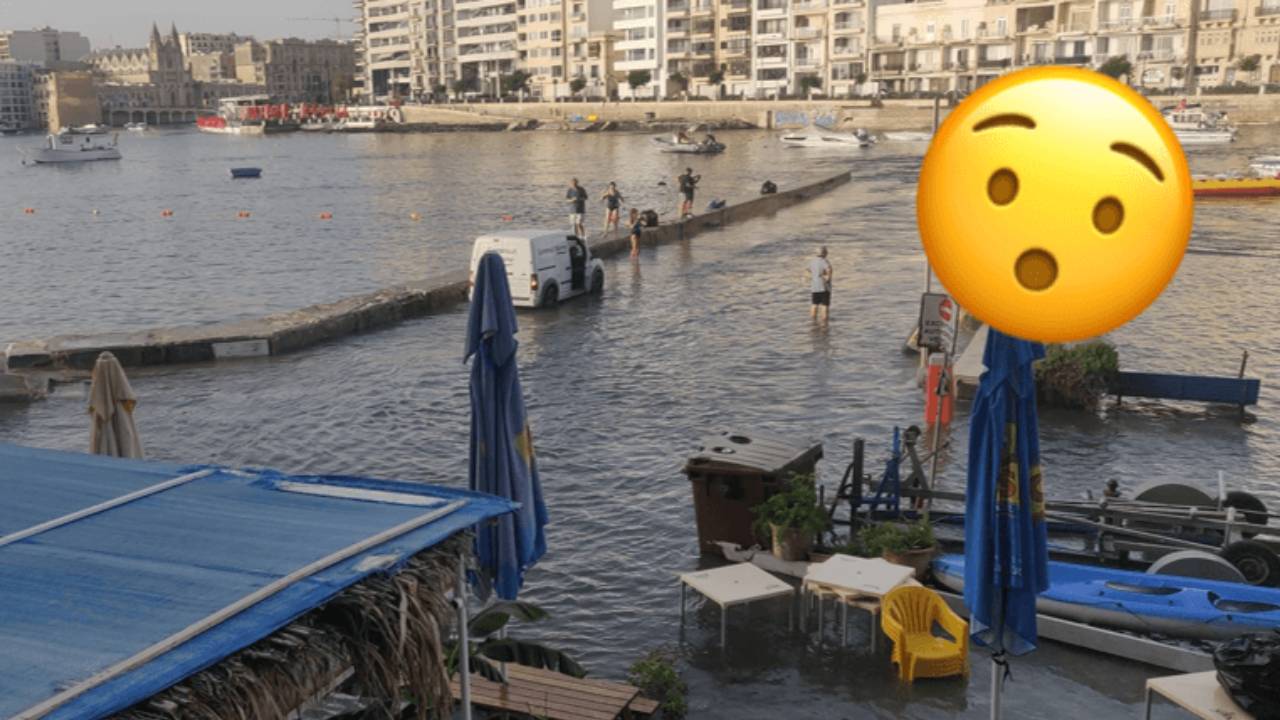 WATCH: Weird phenomenon causes flooding in St Julian’s and Marsaskala