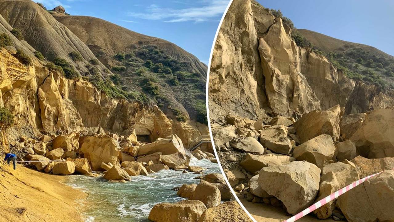 Iconic Gozitan beach Xatt l-Ahmar crumbles due to yesterday's Force 9 winds