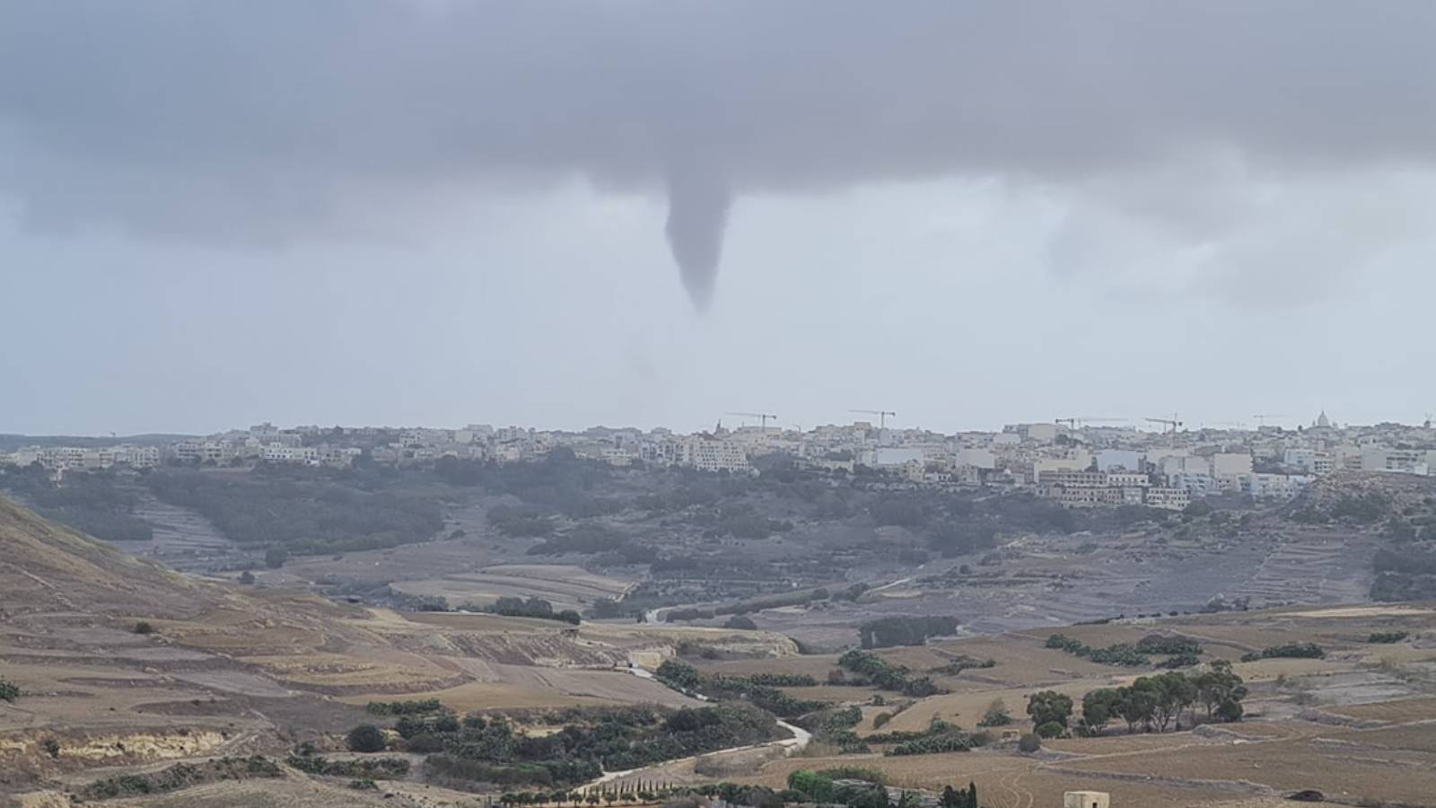 WATCH: Huge funnel cloud forms over Gozo