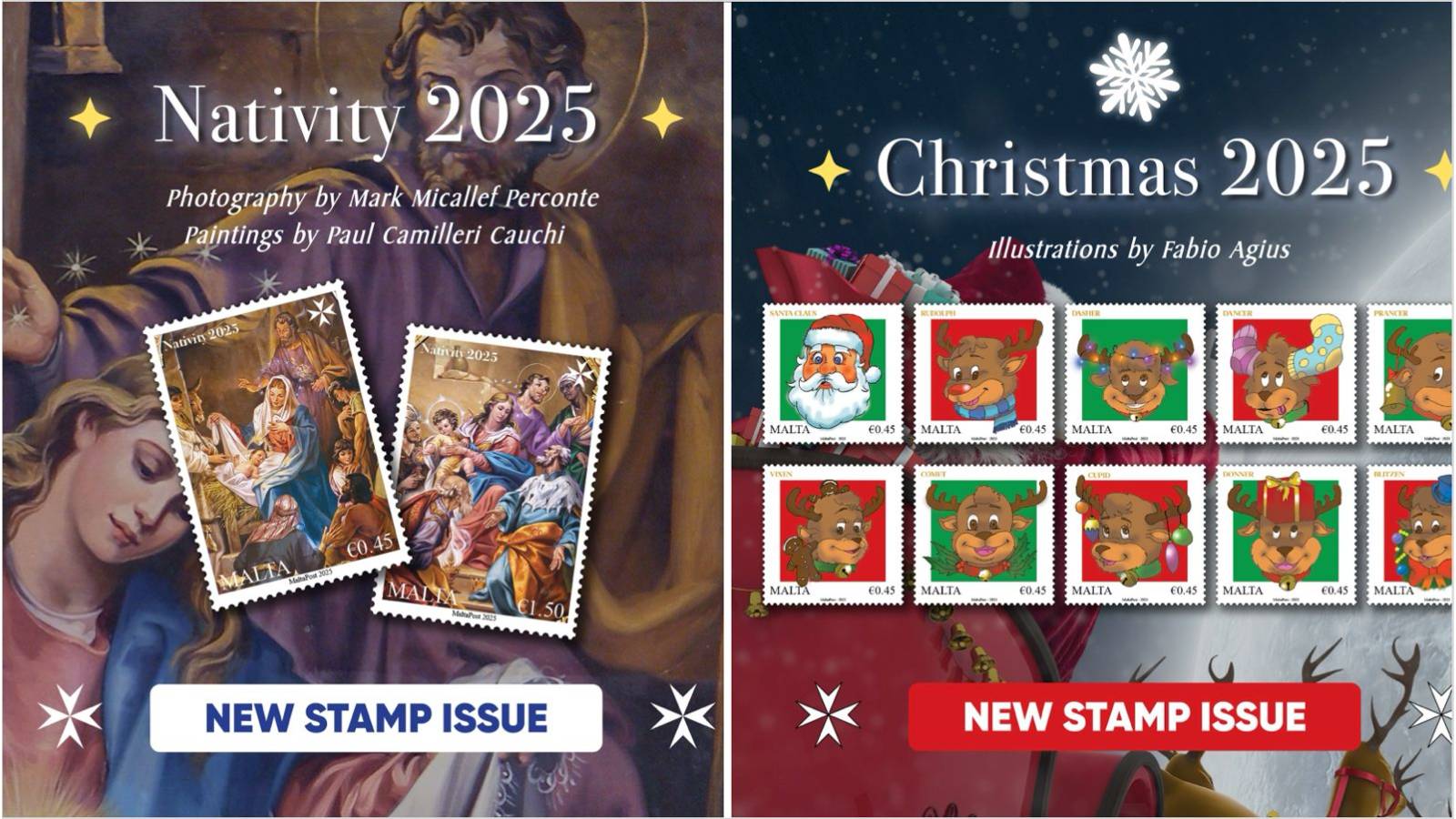 Season’s spark! MaltaPost reveals two festive stamp collections for 2025