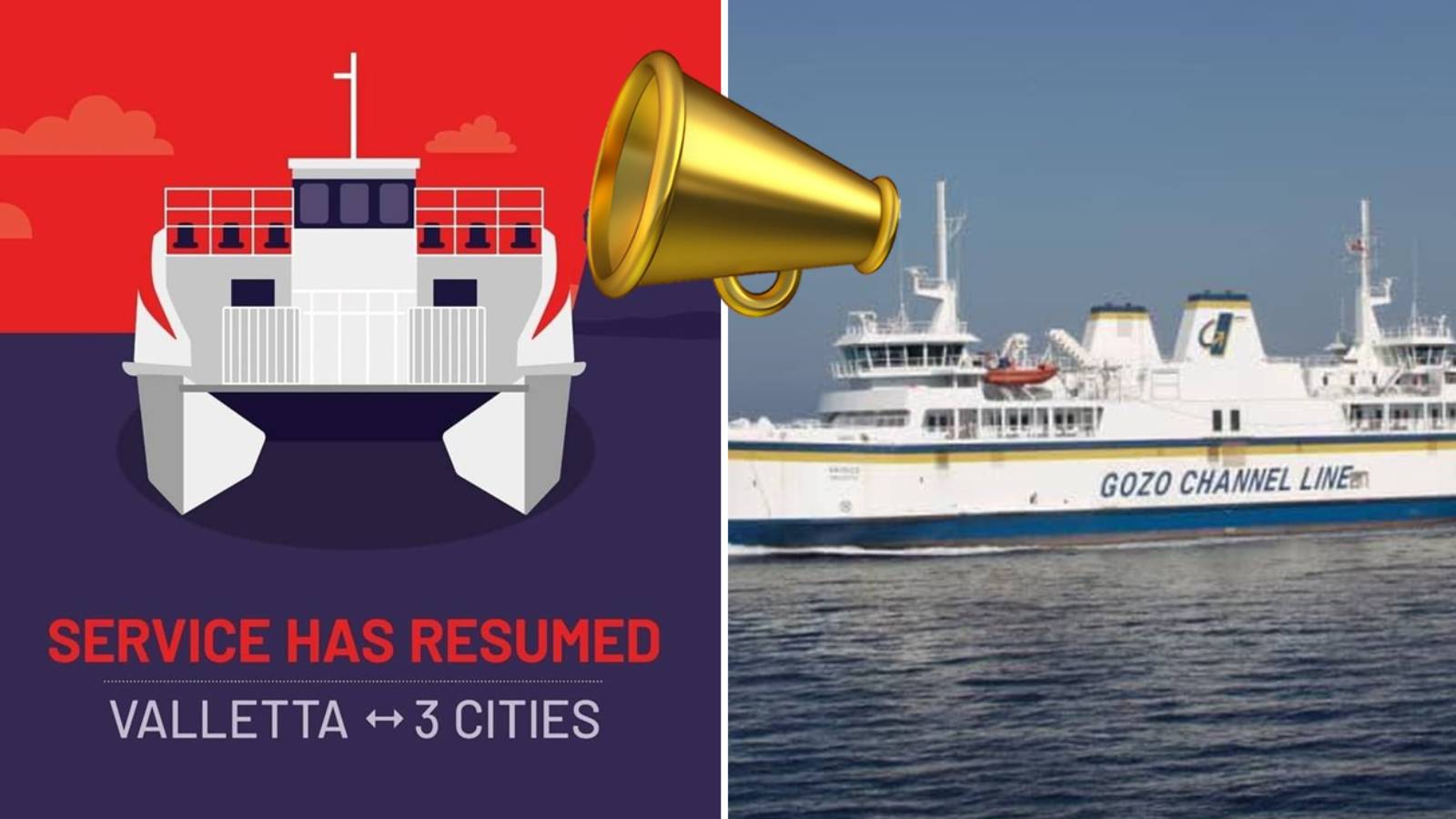 Service update! Gozo Channel, Gozo Highspeed and Three Cities ferry ...
