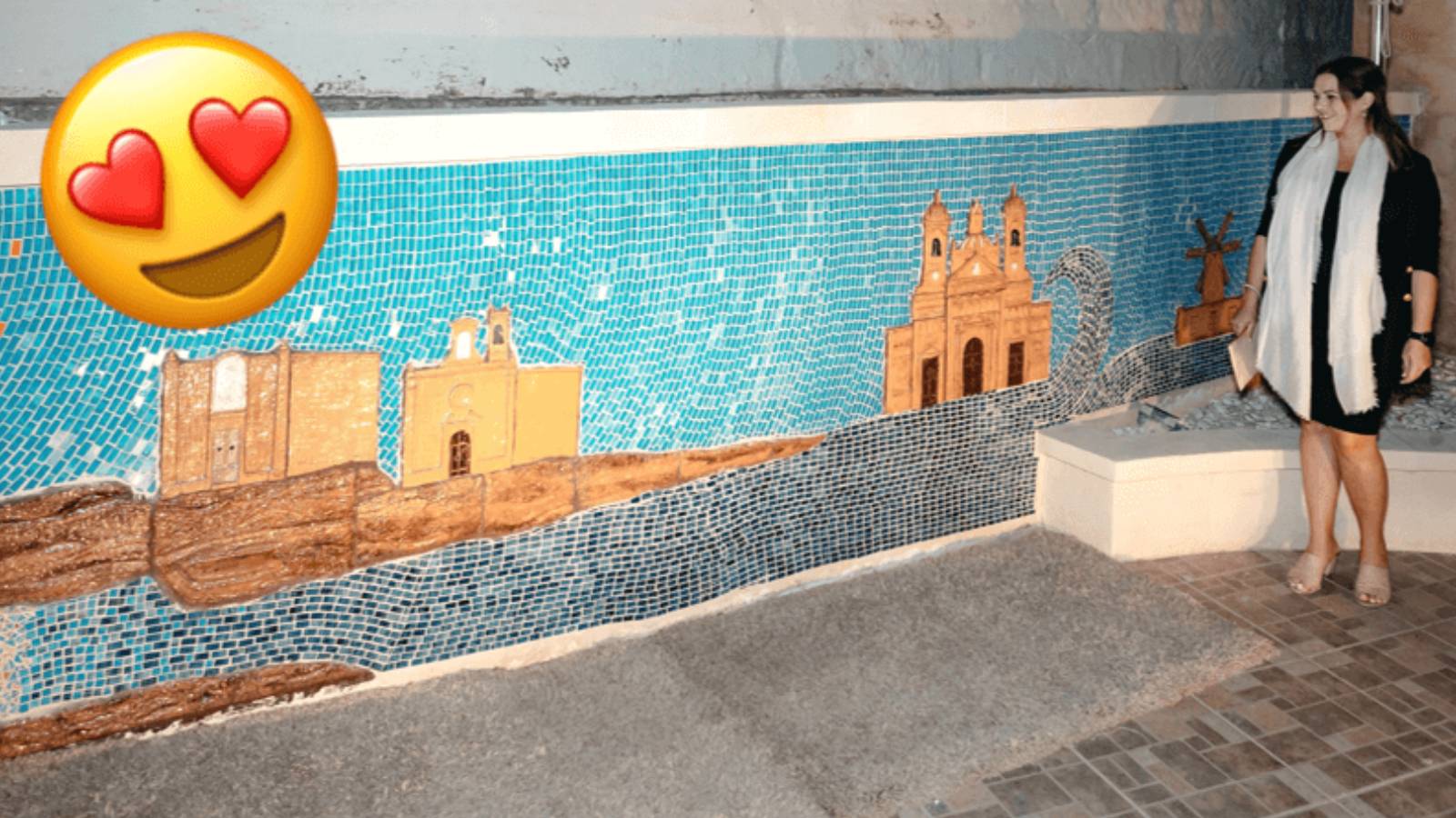 Impressive! Gozitan artist depicts idyllic Qala landscape in mosaic mural
