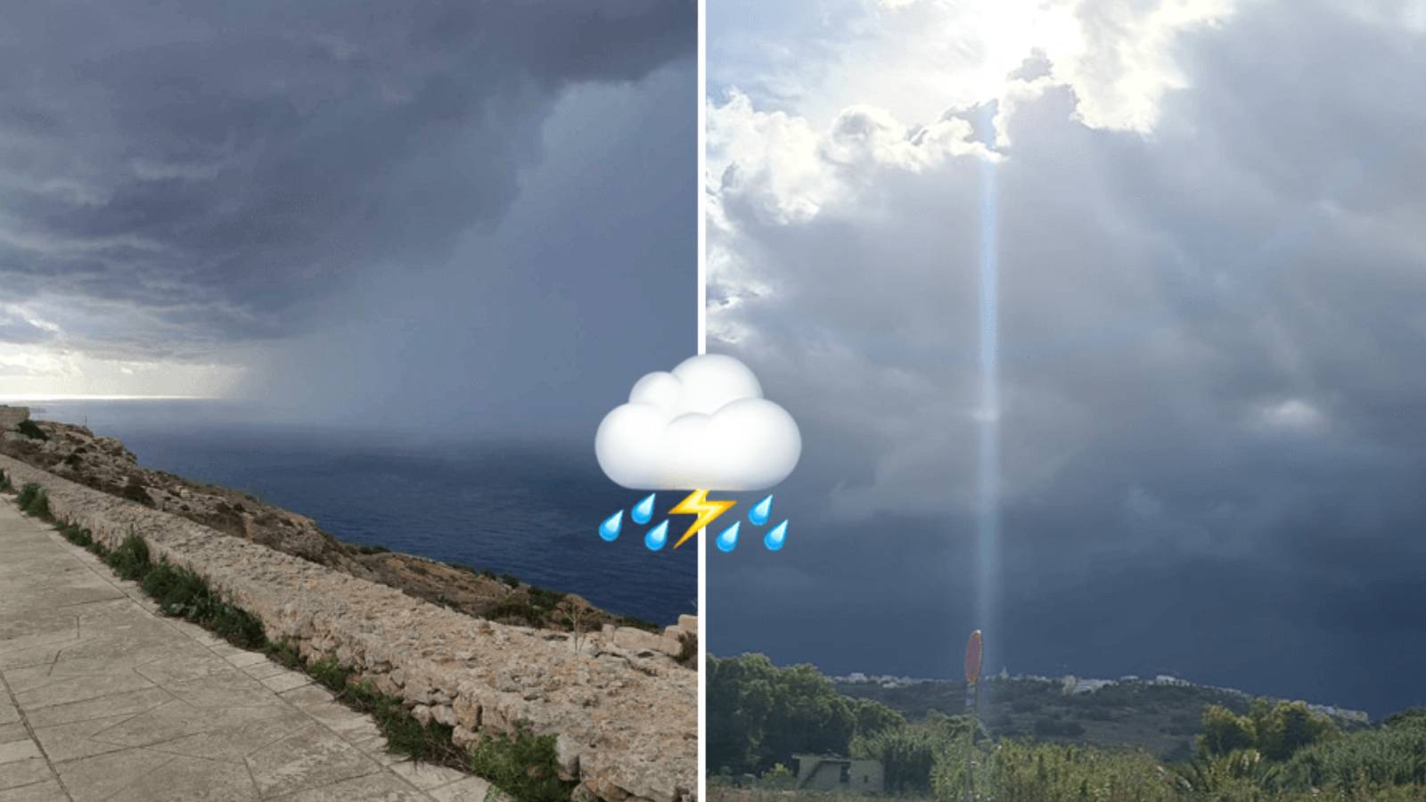 Storm incoming! Malta and Gozo's skies turn dark as rain and thunder ...
