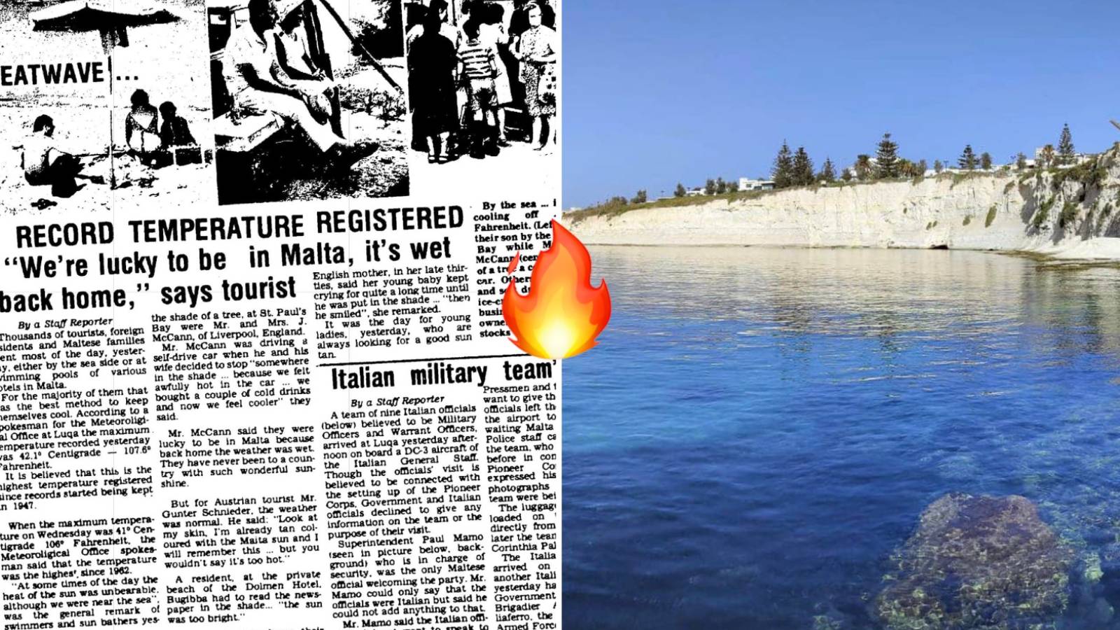 July in Malta hasn’t been this hot in 50 years! Old newspaper article ...