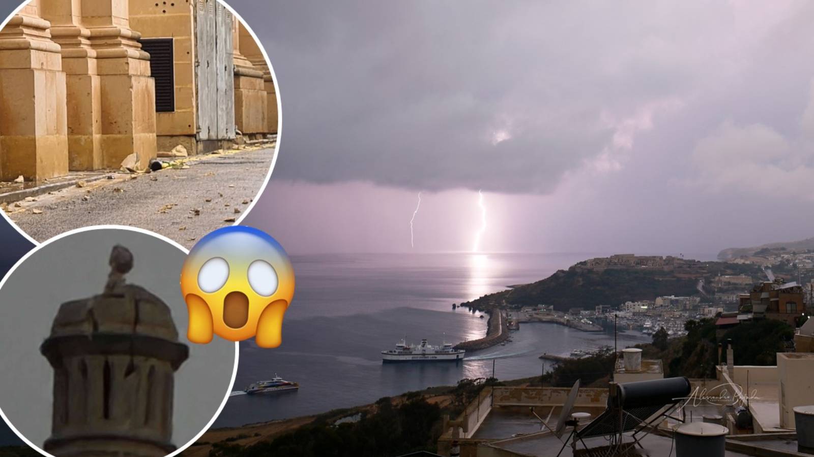 Yikes! Overnight storm damages St John's Church in Xewkija and brings ...