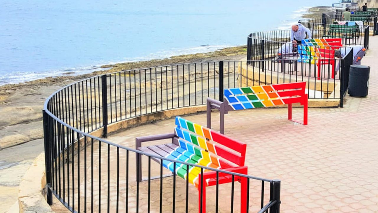 These rainbow benches have just been installed in Sliema & they’re the ...